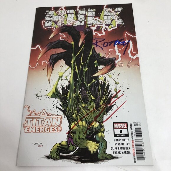 Marvel | Other | Marvel Hulk 6 773 2x Signed Ryan Ottley Donny Cates St ...